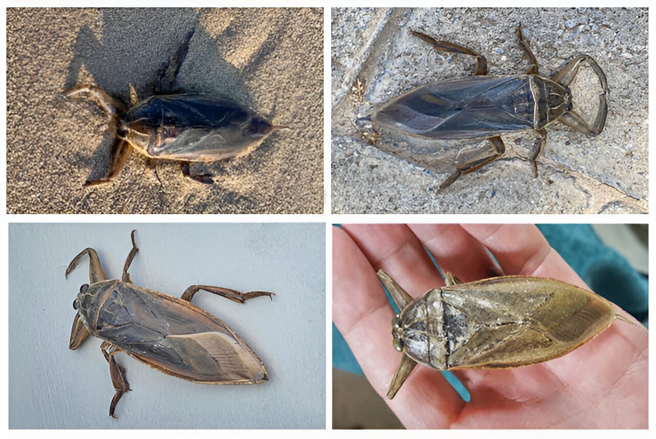 Eyes open and toes out of water: How a giant water bug reached the ...